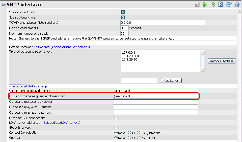 How to Change the EHLO Hostname on the SMTP Scanner